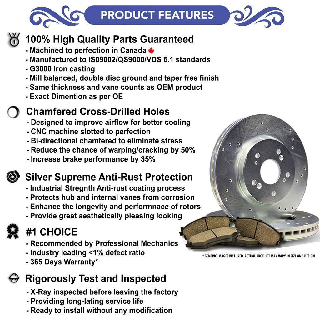 Silver Coated Cross-Drilled Brake Rotors | Best Rotors